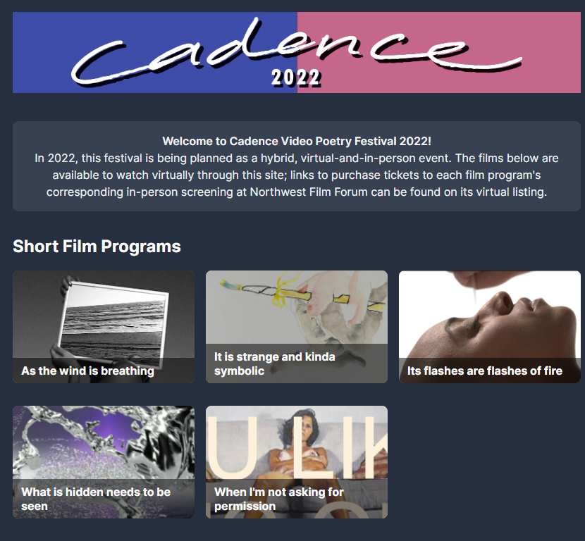 Cadence 2022 continues: online until 1 May – Moving Poems